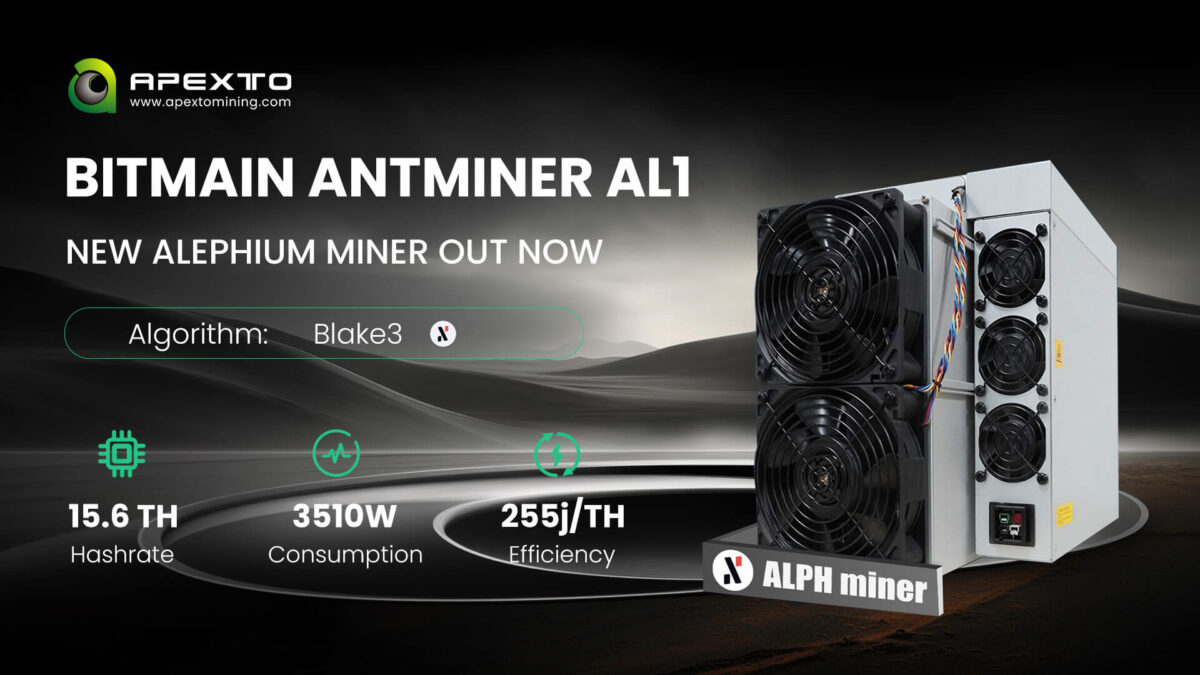 Bitmain Antminer AL1 15.6TH/s 3510W Alephium Miner ALPH Mining - Apexto Mining