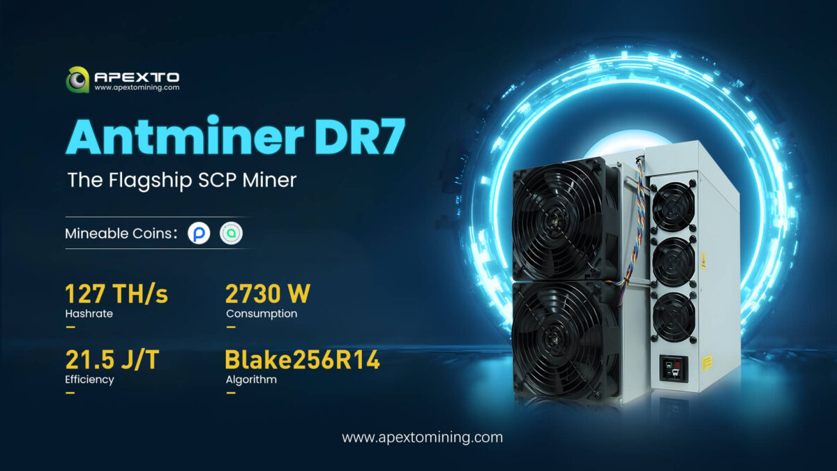Bitmain Antminer DR7 127Th/s 2730W SCP Miner Crypto Mining - Apexto Mining