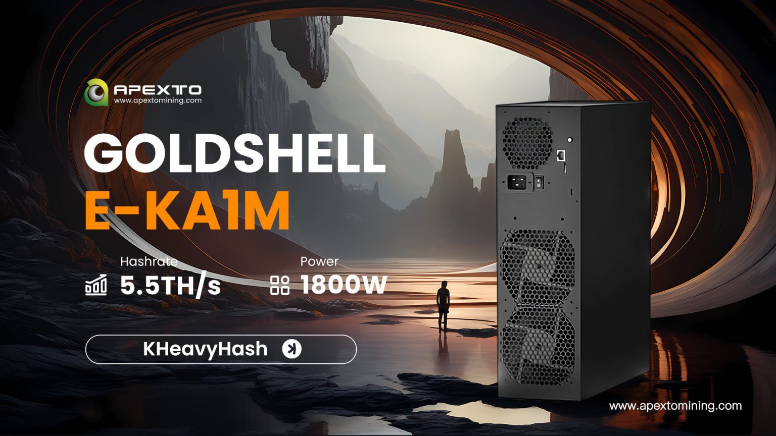 Goldshell E-KA1M KAS Miner 5.5TH/S 1800W Kaspa Mining - Apexto Mining